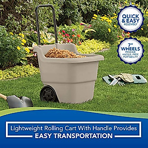 Suncast Resin 15.5 Gallon Multi-Purpose Cart with Wheels, Brown