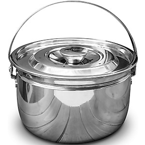Hatrigo Multi-Purpose Bowl Stackable Steamer Insert Pans for Pot in Pot with Handle Lid, PIP Compatible with Instant Pot Accessories 6 qt 8 qt only, Ninja Foodi Instapot Accessory (7.5 in x 4.5 in)