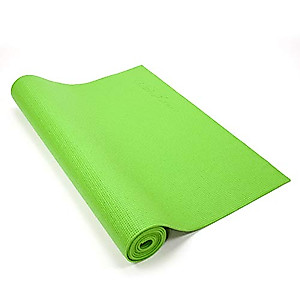 Yogi Mat by Wai Lana (Color: Lime Green) - 1/8 inch Thick, Non-slip, Stylish, Latex-Free, Lightweight, Optimum Comfort