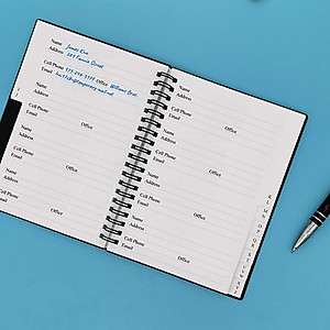 Nokingo Telephone Address & Birthday Book with Tabs, Address Log Book for Contacts, with Phone Numbers, Addresses, Birthday & Password. Alphabetical A-Z Organizer, Black, 5x7 inch