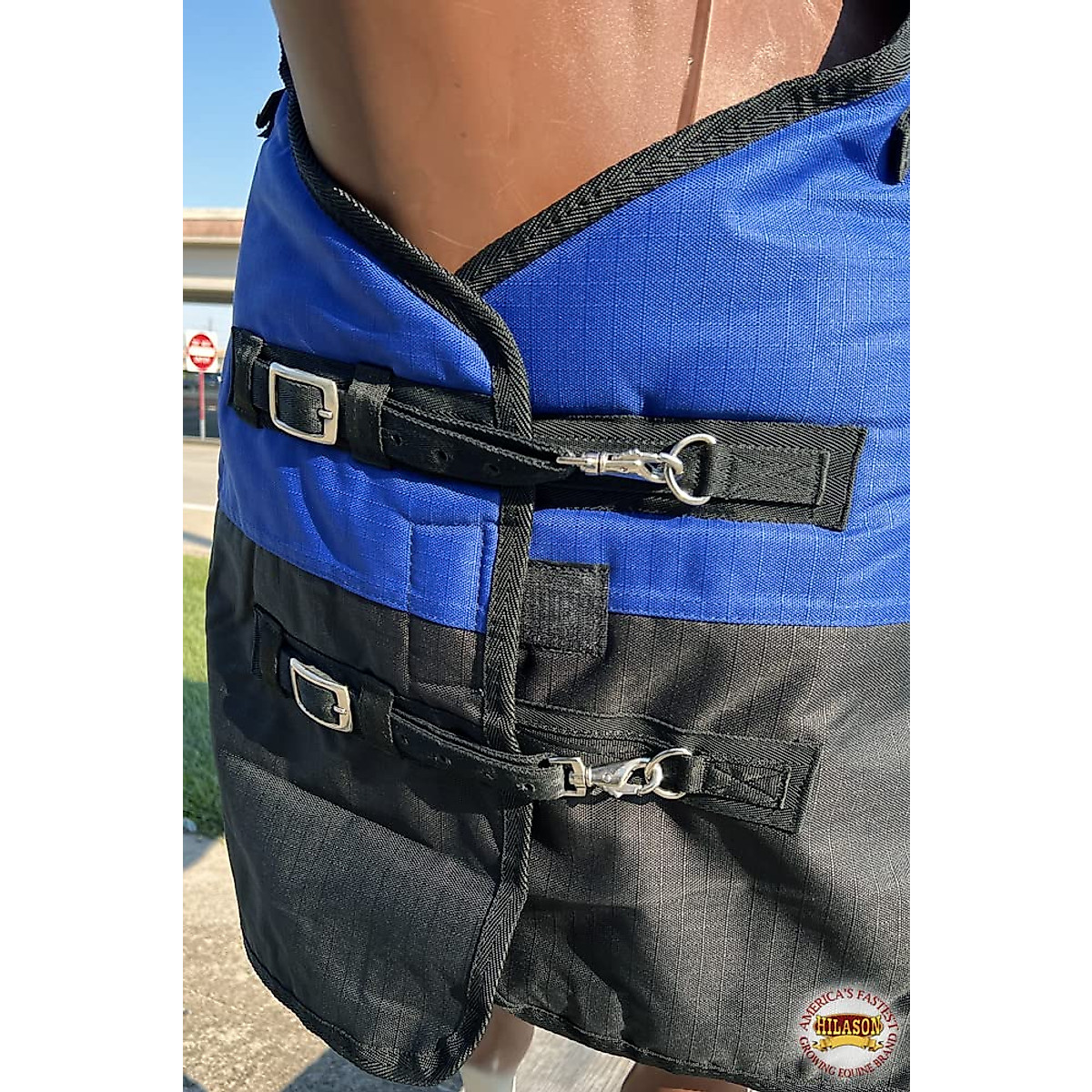 Royal Blue 72 in HILASON 600D Winter Waterproof Poly Horse Blanket Belly Wrap | Horse Blanket | Horse Turnout Blanket | Horse Blankets for Winter | Waterproof Turnout Blankets for Horses | Blankets