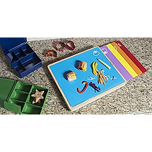 Lipper International 8889 Bamboo Wood Cutting Board with 6 Removable Color-Coded Cutting Mats, 16" x 13" x 1"