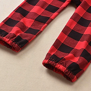 Baby Boy Half Birthday Outfit, Infant Buffalo Plaid Gentlemen Romper Bodysuit for 1/2 Birthday Party Cake Smash Clothes (Red, 6-9 Months)