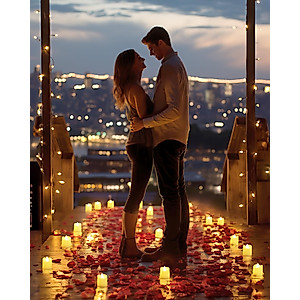 Homemory 24Pack Heart Shaped Flameless Flickering Led Votive Candles,200+Hour Lasting Battery Operated Tealights for Romantic Night,Valentine's Day,Anniversary Decor