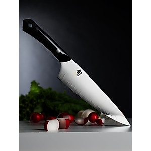 Shun Narukami 10" Chef’s Knife, Handcrafted Japanese Kitchen Knife, Blue II Carbon Steel Core and San Mai Stainless Steel Cladding, Micarta Handle, Chef Knife for Professional and Home Chefs