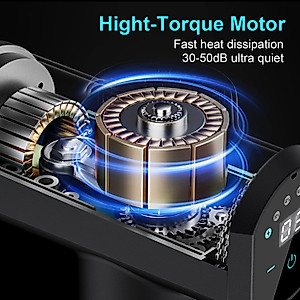 Kelices Massage Gun Deep Tissue Percussion Handheld Body Back Muscle Massager with 8 Massage Heads and LCD Touch Screen for Athletes