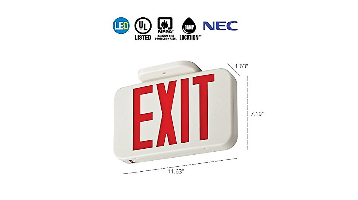 Lithonia LED Exit Sign | Red Thermoplastic Emergency Light