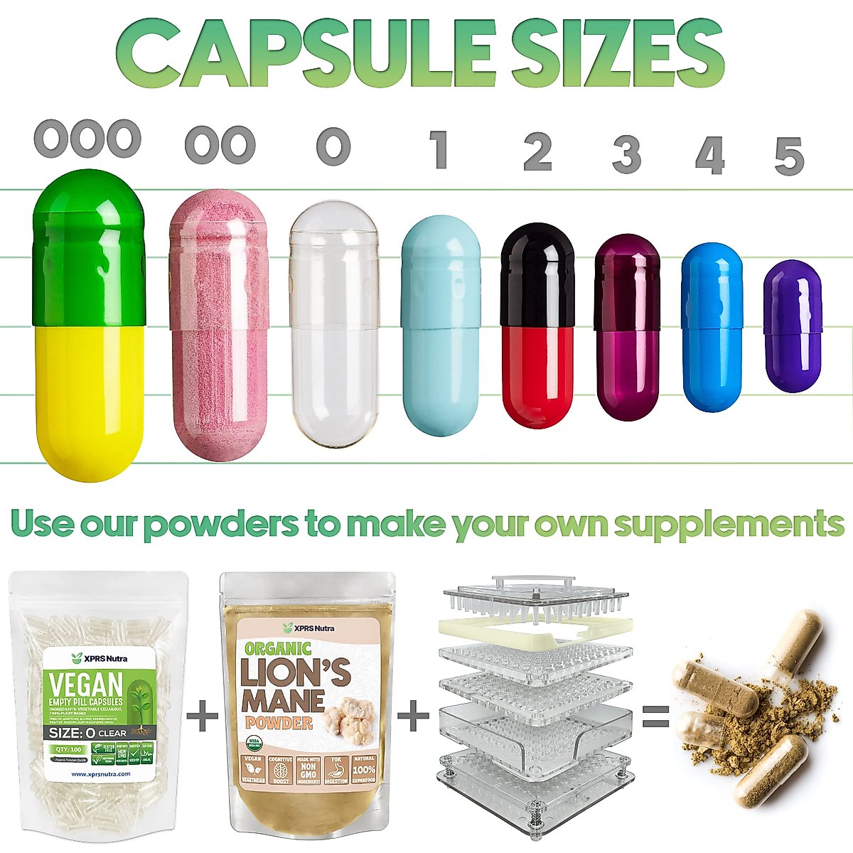 XPRS Nutra Size 2 Empty Capsules - 100 Count Empty Gelatin Capsules - Empty Pill Capsules - DIY Capsule Filling - Pure Bovine Pill Capsules Empty Gel Caps (Orange)
