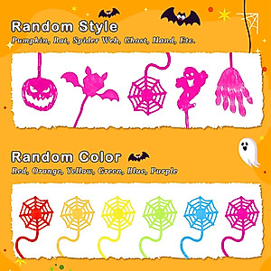 50 PCS Halloween Sticky Hands Bulk For Halloween Party Favors,Halloween Goodie Bag Stuffers,Halloween Sticky Gifts Bag Stuffers Prizes For Classroom,Skull Skeleton Bat Ghost Pumpkin Halloween Bulk Bag
