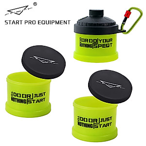 SPEQT Protein Powder Stackable Container To Go,with Top Cap Funnel for Water Bottle,Twist Lock Portable Supplement Organize Storage Dispenser for Pre/Post Workout,Fitness,Travel,Gym