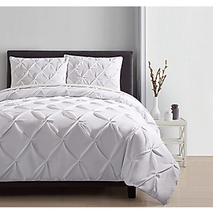 3 Piece Pinch Pleated Duvet Cover Set - Ultra Soft, 910TC, 100% Egyption Cotton Bedding for Cool, Comfortable Sleep, Pintuck Decorative Duvet Cover, King/California King (94" x 104") White