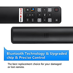 Voice Replacement for TCL-Android-TV-Remote,New Upgraded RC802V for TCL Smart TVs with Google Voice Function,with Netflix,YouTube Buttons