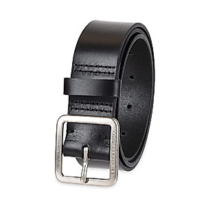 Levi's Women's Casual Square Center Bar Buckle Belt, Black Elevated, Medium