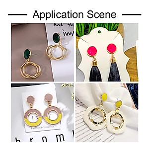 Pandahall 100Pcs Stainless Steel Stud Earring Cabochon Setting 12mm Golden Flat Round Post Cup Bezel Tray with Loop for Jewelry Making Findings