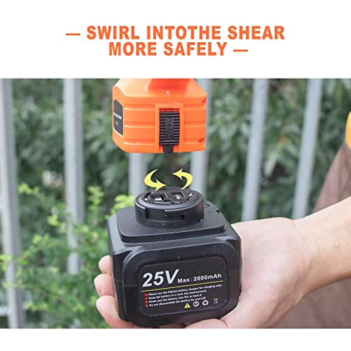 T TOVIA Electric Pruning Shears Battery, 25V 2Ah Lithium Battery for Mini Chainsaw, Compatible with Models GPS51-B2540 GPS72