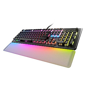 ROCCAT Vulcan II Max – Optical-Mechanical PC Gaming Keyboard with Customizable RGB Illuminated Keys and Palm Rest, Titan II Tactile Linear Switches, Aluminum Plate, 100M Keystroke Durability – Black