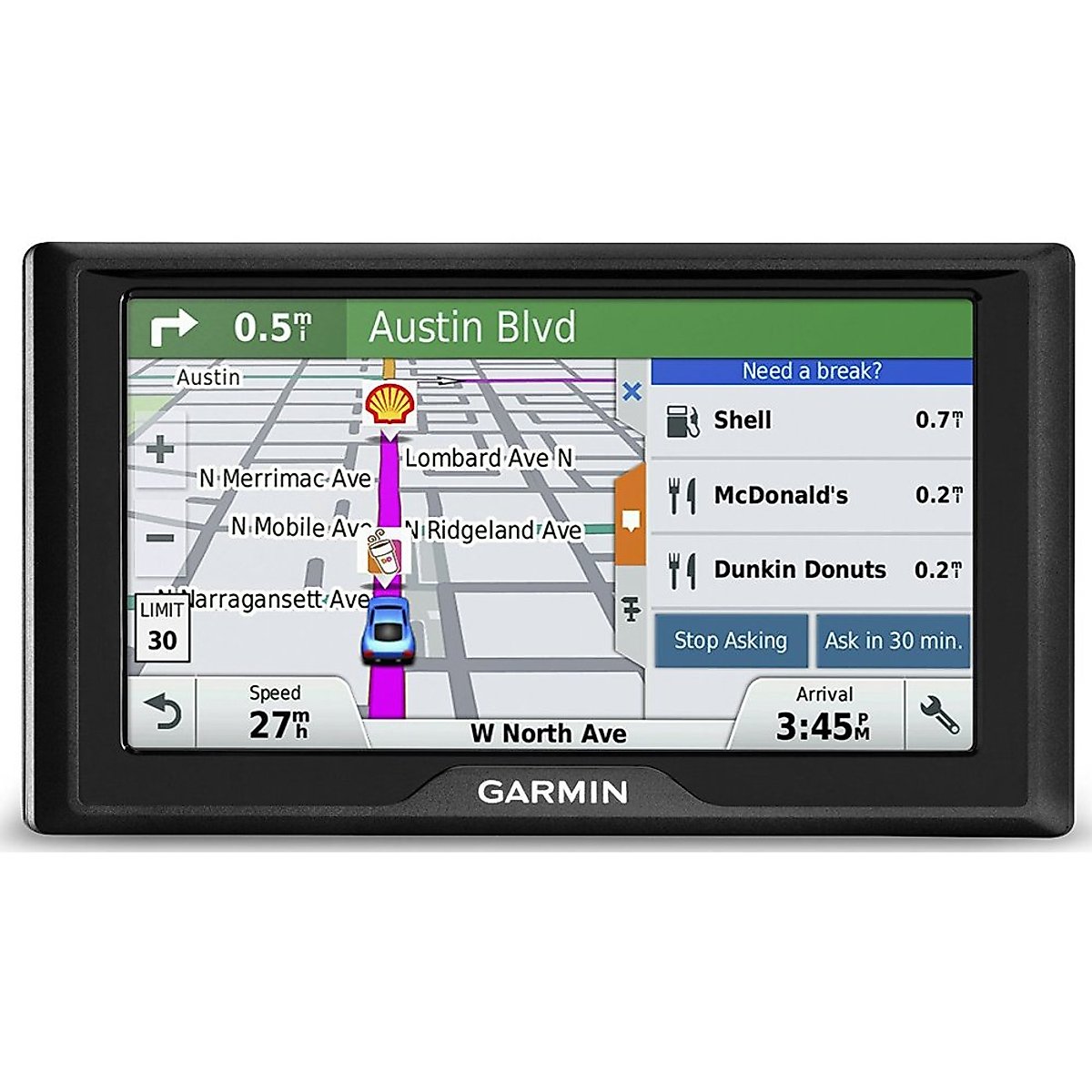Garmin Drive 50 USA LM GPS Navigator System with Lifetime Maps, Spoken Turn-By-Turn Directions, Direct Access, Driver Alerts, and Foursquare Data