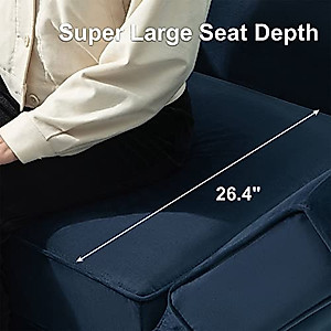 Belffin Modular Convertible Sectional Sofa with Reversible Double Chaises Velvet L Shaped Convertible Couch with Storage Blue