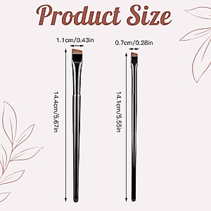 RMISODO 10 Pcs Angled Eyebrow Eyeliner Brush, Ultra Fine Eyeliner Brush, Slanted Eyebrow Brush, Precision Lash Liner Brush, Professional Eye Makeup Applicator for Blending Eyeshadow Eyebrow Eyeliner