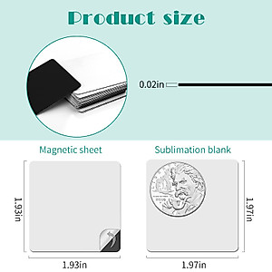 20 Pieces Sublimation Magnet Blanks Fridge Magnets, Square Sublimation Blanks DIY Photo Magnets for Refrigerator, Fridge Decorative Magnets for Whiteboard Office Calendar Kitchen Home Wall Decor etc