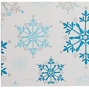 Creative Converting All Over Print Plastic Table cover, 54 x 102", Snowflake Swirls