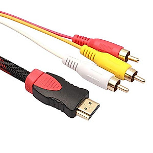 hudiemm0B Adapter, 5ft HDMI Male to RCA Video Audio AV Cable Adapter for PS3 Xbox One Wii SG