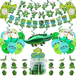 Forest crocodile theme birthday decorations children's creative party supplies animal birthday party supplies (B)