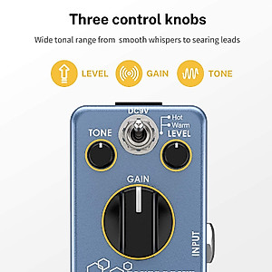 Donner Overdrive Guitar Pedal and Guitar Power Supply 10 Isolated DC Output for 9V/12V/18V Effect Pedal