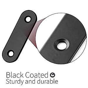 Jiozermi 12 Pcs Straight Brace, Flat Brace 2” x 0.6”, Stainless Steel Straight Bracket, Mending Joining Plates for Wood, Board, Bed Frame, Furniture & Shelves, Matte Black