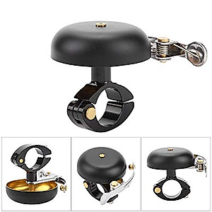 Brass Bell, Anodized Bike Warning Crisp for Mountain & Road Bikes Cycling Horn Accessory(Black)