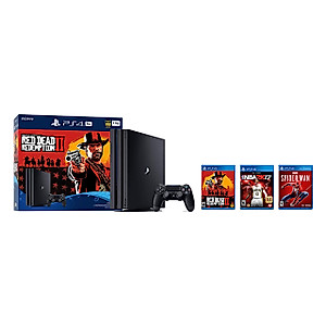 2018 Playstation 4 Pro 1TB Console - Red Dead Redemption 2 + Marvel's Spider-man + NBA 2K17 PS4 Bundle ( 3 - Items )