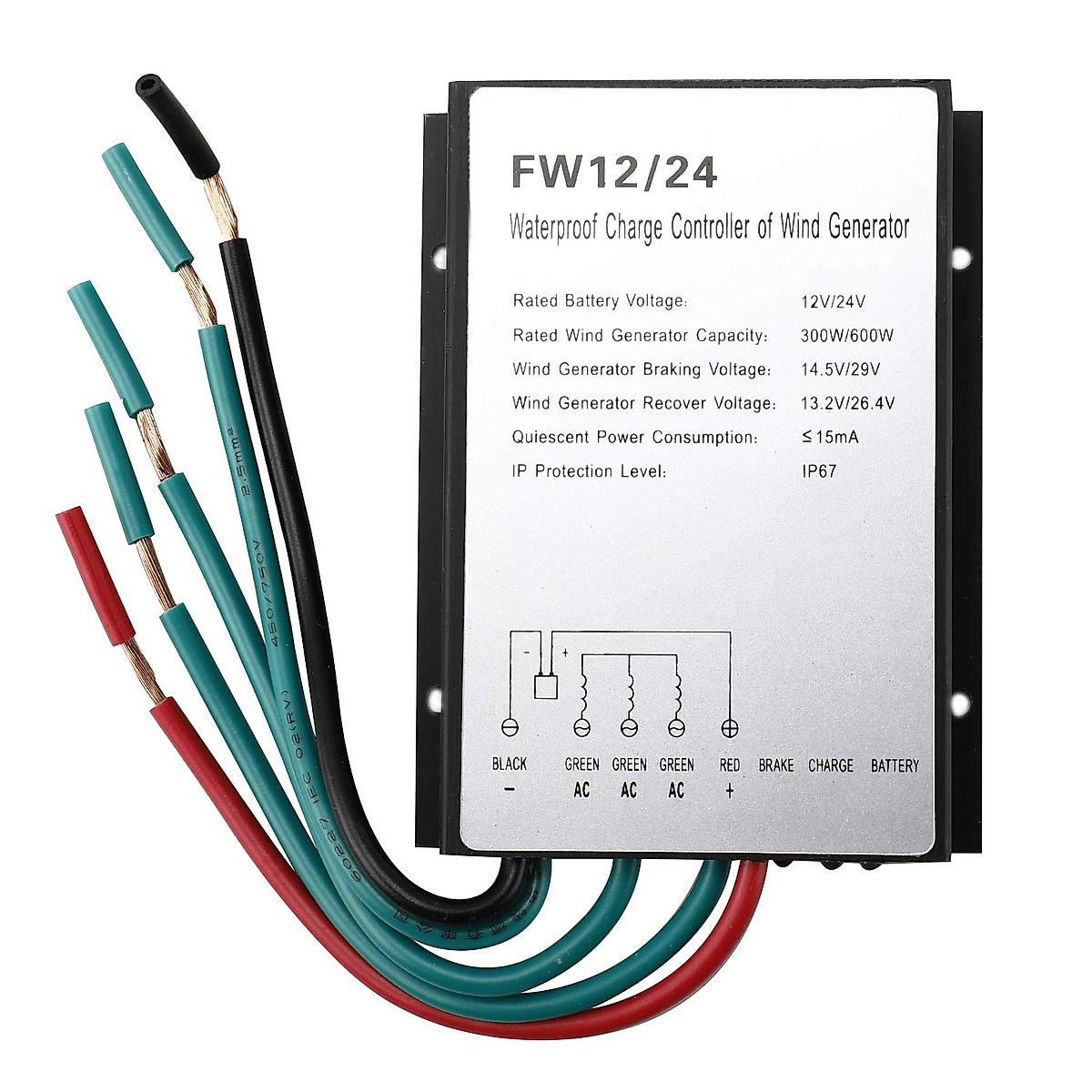 YaeMarine Wind Turbine Generator, 400W 12V Wind Turbine Businesses 5 Blade Wind Controller Turbine Generator kit for Home/Camping, White, Black, Blue, Red, Green (White)