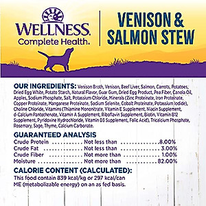 Wellness Thick & Chunky Natural Canned Dog Food, Venison & Salmon Stew, 12.5-Ounce Can (Pack of 12)