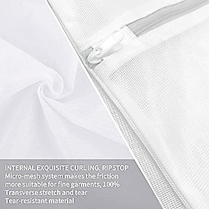 POLCD 20x24 inch Mesh Laundry Bags with Built in Zipper for Cleaning Delicates– Set of 2 Large Washing Machine Bags for Sweater Dirty Clothes Dryer Net Protector Travel College Dorm Organizer 50x60cm
