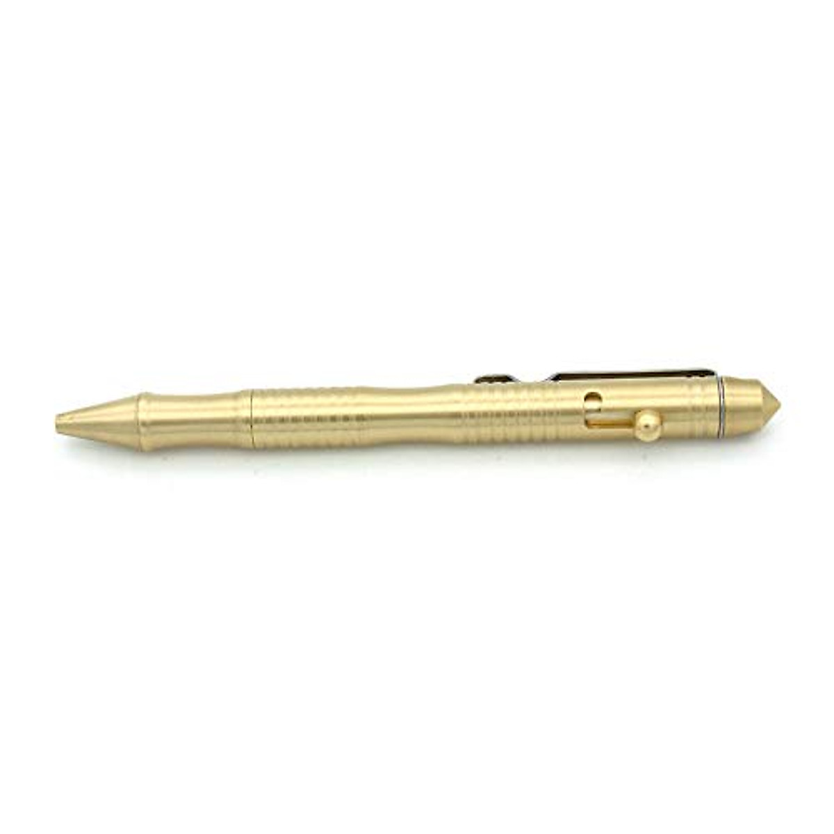 ILEAF Ballpoint Pen Solid Brass EDC Pen, Portable Delicate Signature Pen with Pencil Case and 2 Extra Black Ink Refills