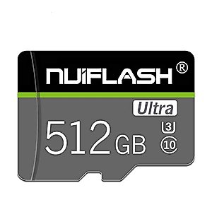 Micro SD Card 512GB Class 10 TF Card 512GB High Speed Micro SD Memory Cards for Smart-Phone,Camera,PC + SD Card Adapter,Class 10 512GB