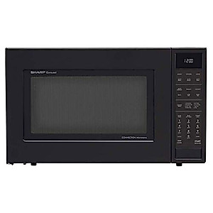 Sharp SMC1585BB Carousel 1.5 Cubic Foot 900W Kitchen Countertop Convection Microwave Oven, Black (Renewed)