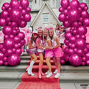 KatchOn, Hot Pink Chrome Balloons Set - 18 Inch Pack of 90 | Fuschia Pink Balloons for Hot Pink Birthday Decorations | Fuchsia Balloons, Chrome Hot Pink Balloons for Anniversary, Bachelorette Party