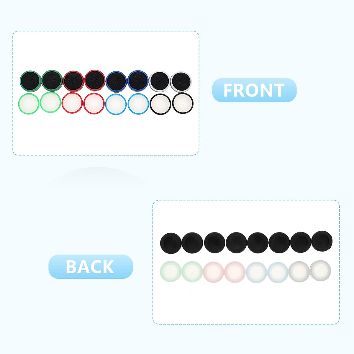 SOLUSTRE 16 Pcs Button Cap Joystick Thumb Grip Cap Handgrip Gaming Stand Qgrips Joystick Caps for Game Machine Silicone Grips Thumb Grips Thumb Stick Cover Handle Cover Shine