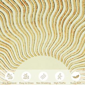 LEEVAN Boho Runners Rug for Hallway 2x6 Yellow Kitchen Rugs Non Slip, Washable Low-Pile Hall Rug Soft Entryway Throw Rug Runner