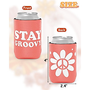 12-Pack Retro Bachelorette Party Can Cooler 70s Theme Beverage Sleeves Favor for Disco Bridal Shower Party Supplies Hippies Groovy Party Decorations