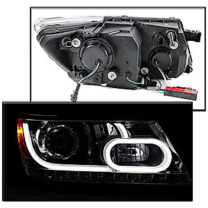 ZMAUTOPARTS For 2009-2017 Dodge Journey LED DRL Chrome Projector Headlights Headlamps with 6" White LED DRL Lights