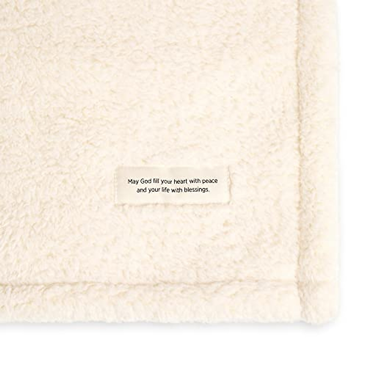 DEMDACO Faith Fill Your Heart Cream 62 x 52 Polyester Fiber Prayer Blanket
