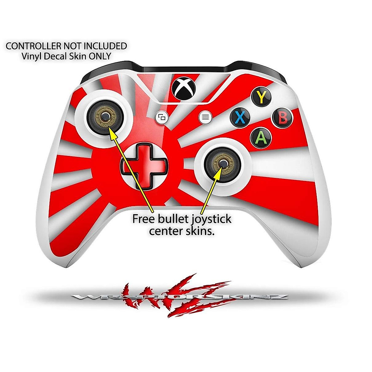 WraptorSkinz Decal Vinyl Skin Wrap Compatible with Xbox One S Console and Controllers - Rising Sun Japanese Flag Red