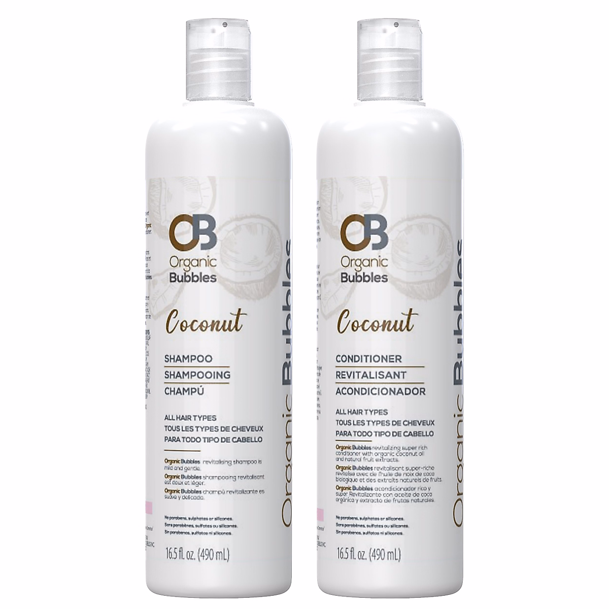 Organic Bubbles Coconut – Vegan and Made in Canada (Shampoo and Conditioner)