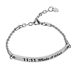 cuffsecret Adjustable 11:11 Make A Wish Bracelet (Steel)