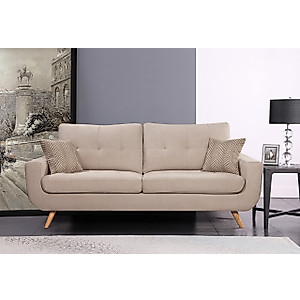 Abbyson Living Paige Sofa - Modern Design, Fabric, Stain Resistant, Ivory