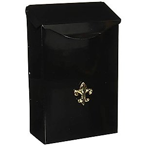 Gibraltar Mailboxes Classic Small Capacity Galvanized Steel Black, Wall-Mount Mailbox, BW110000