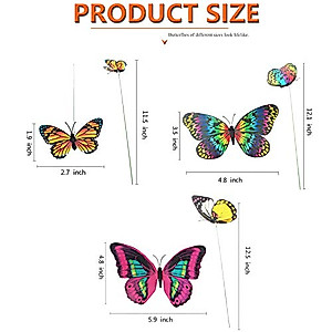 KEANVIK 25 Pcs Glowing Artificial Butterfly Decorative Garden Stakes for Outdoor Yard, Patio Plant Pot, Lawn and Home Decorative (25 Pcs Glowing Butterfly Stakes)
