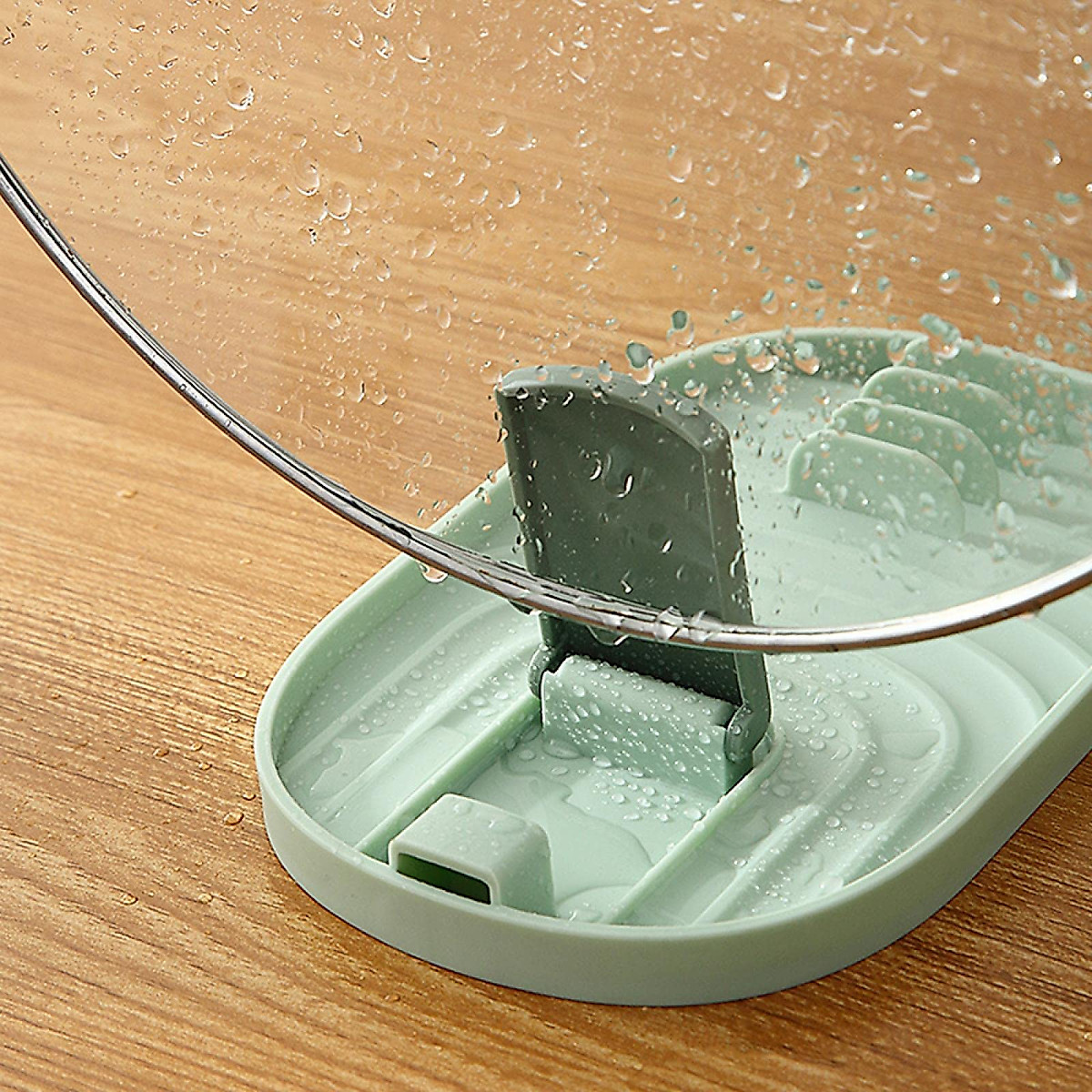 2 Pcs Multifunction Spoon Rest, Pot Lid Holder, Foldable Organizer Household Utensil Anti-Slip Pan Cover Holder, Storage Rack Pot Lid Stand Spoon Shelf 2White